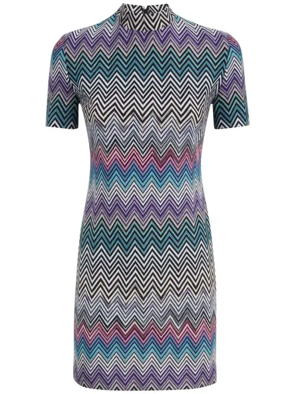 Missoni Zigzag Mini Dress - Green