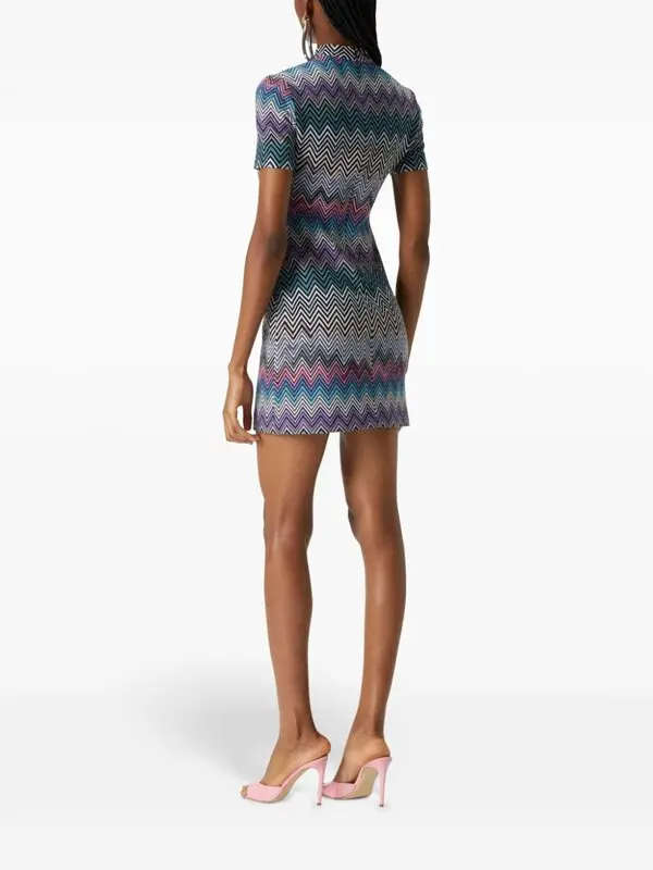 Missoni Zigzag Mini Dress - Green