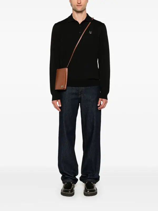 Maison Kitsuné Fox-motif Polo Shirt - Black