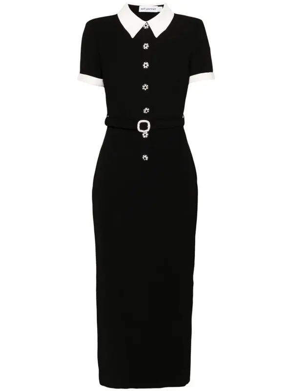 SELF-PORTRAIT Crepe Midi Dress