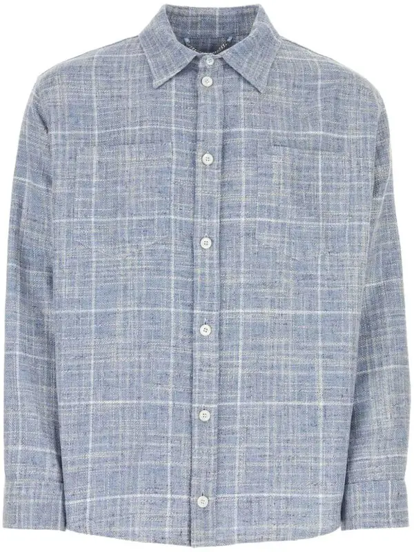 1989 STUDIO Grid-print Chambray Shirt