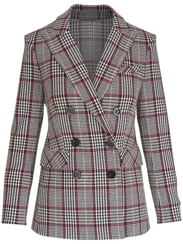 Veronica Beard Checked Double-breasted Blazer