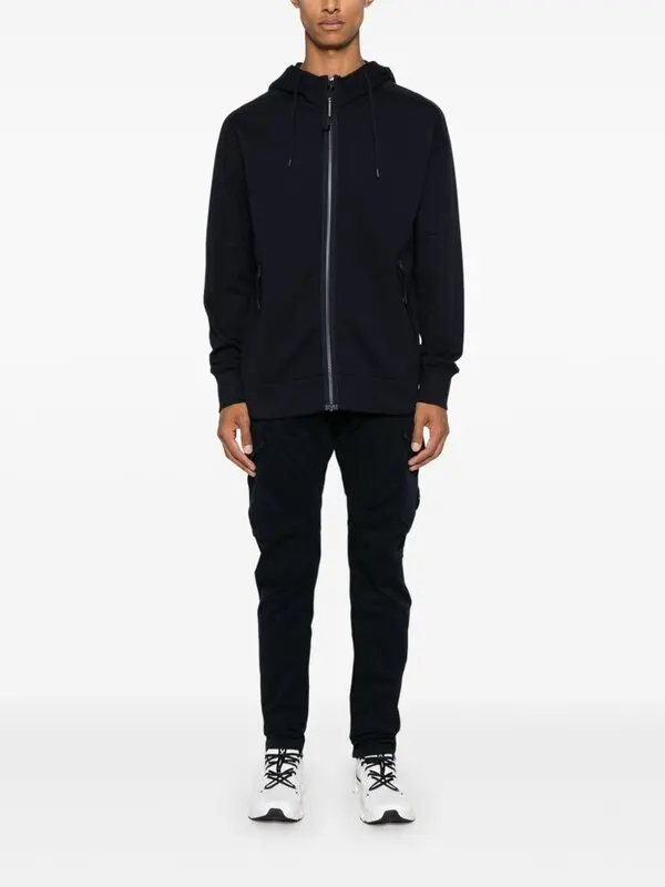 C.P. COMPANY Goggles-detail Zip-up Hoodie - Blue