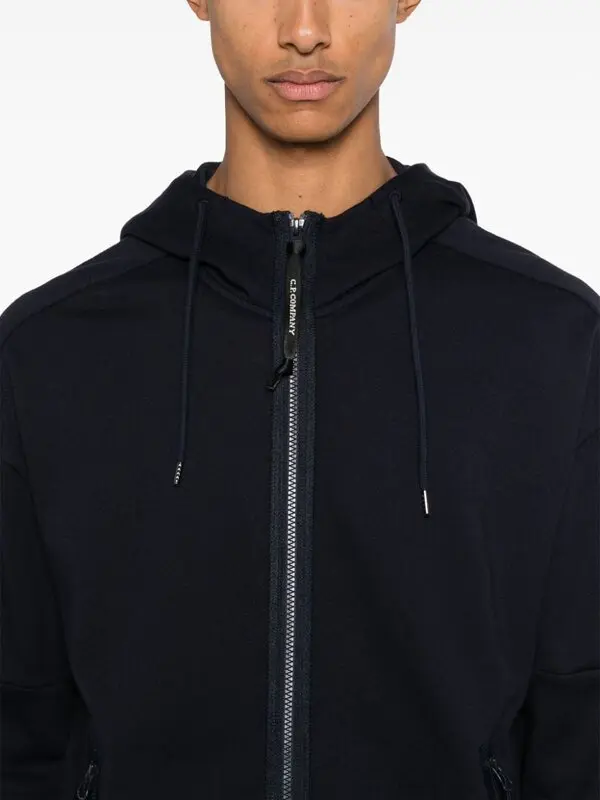 C.P. COMPANY Goggles-detail Zip-up Hoodie - Blue