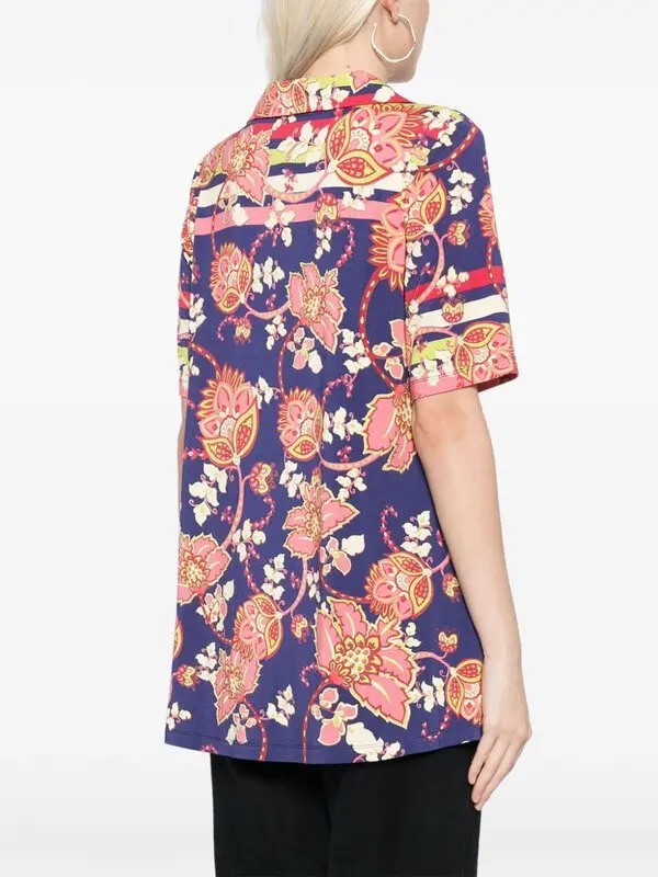 Johnny Was Montreux Floral Polo Top