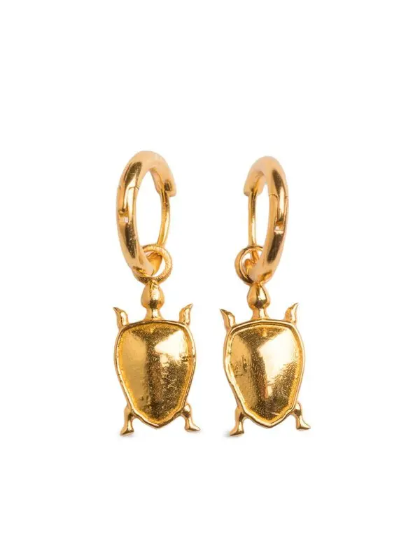 NATIA X LAKO Tiny Turtle Hoop Earrings - Gold
