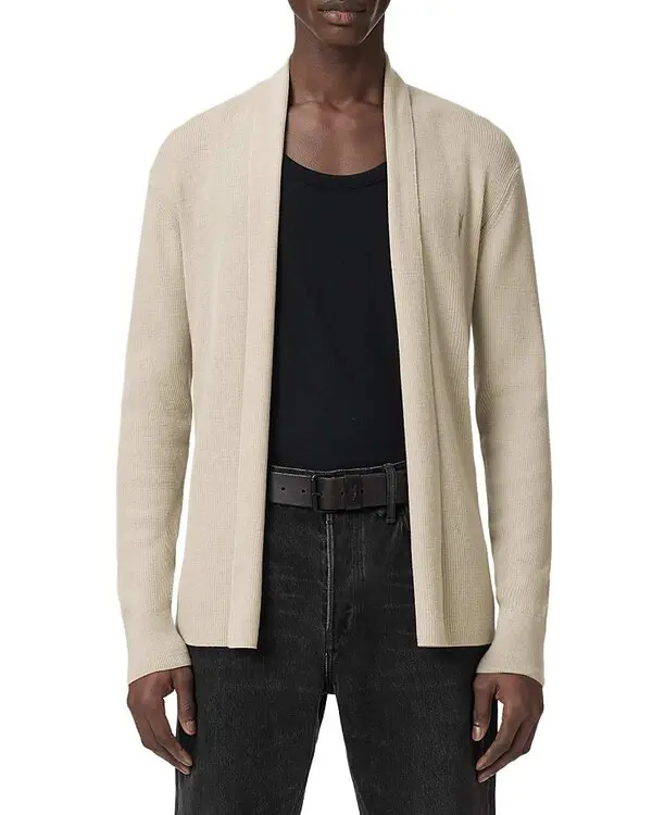 ALLSAINTS Mode Regular Fit Merino Wool Open Cardigan - Powdered Green