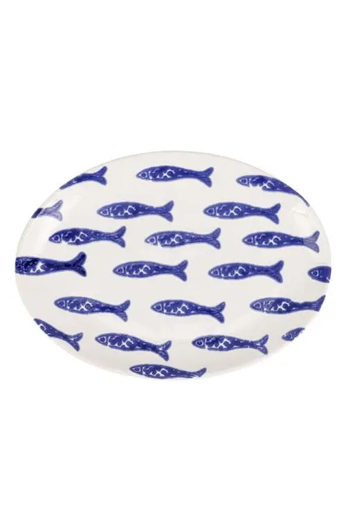 VIETRI Santorini Fish Oval Platter - Blue