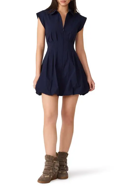 Steve Madden Dyanne Bubble Hem Minidress - Midnight