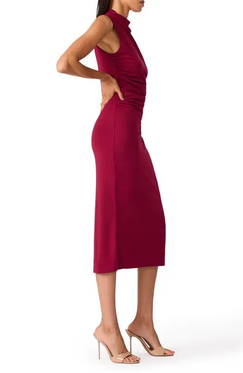 Steve Madden Funnel Neck Sleeveless Dress - Beet Red