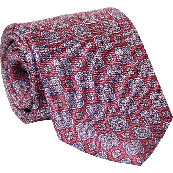 ELIZABETTA Veneto Printed Neck Tie - Claret Red