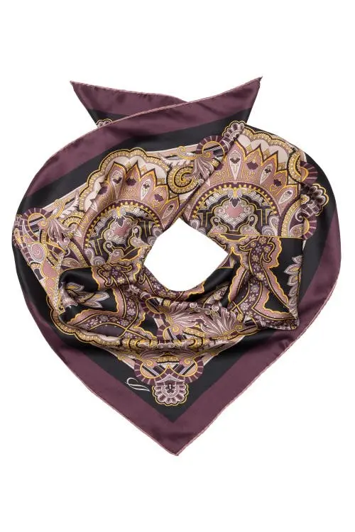 ELIZABETTA Maltahand Rolled Silk Foulard - Plum
