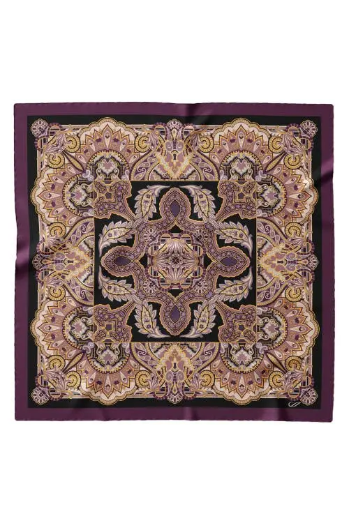 ELIZABETTA Maltahand Rolled Silk Foulard - Plum