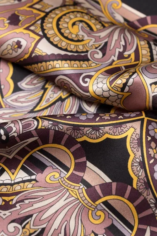 ELIZABETTA Maltahand Rolled Silk Foulard - Plum