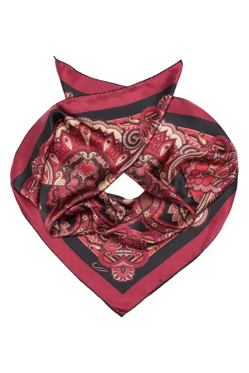 ELIZABETTA Maltahand Rolled Silk Foulard - Ruby Red