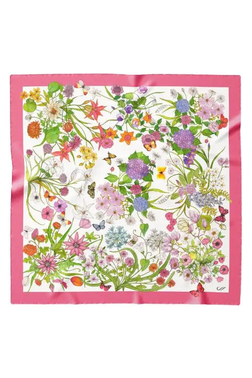 ELIZABETTA Florahand Rolled Silk Foulard For - Pink
