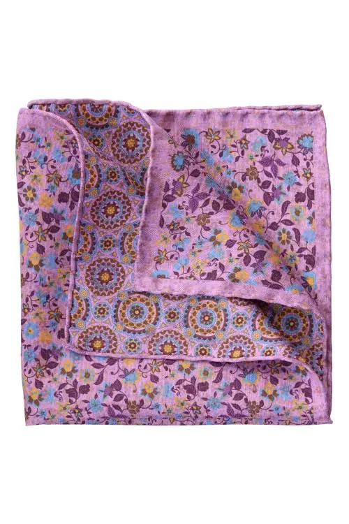 ELIZABETTA Riminidouble Sided Silk Pocket Square For - Pink