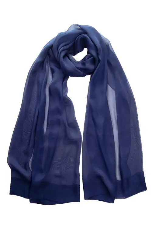 ELIZABETTA Carmensilk Scarf/shawl For - Marine Navy