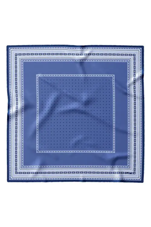 ELIZABETTA Veronahand Rolled Silk Neckerchief For - Blue