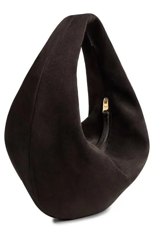 Khaite Medium Olivia Suede Hobo Bag - Dark Brown