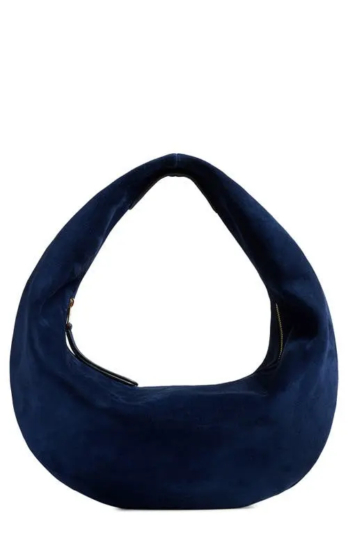 Khaite Medium Olivia Suede Hobo Bag - Midnight Navy