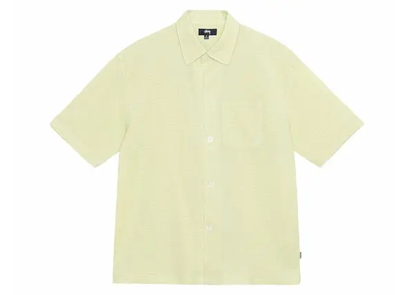 StÜssy Boxy Flat Crinkled Hem Shirt - Lime