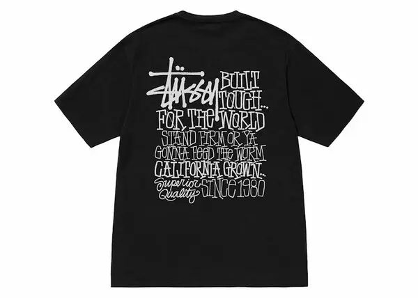 StÜssy California Grown Pigment Dyed Tee Shirt - Black