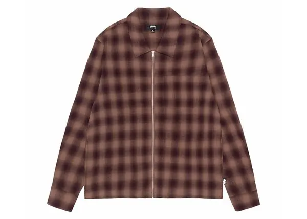 StÜssy Plaid Twisted Yarn Zip Shirt