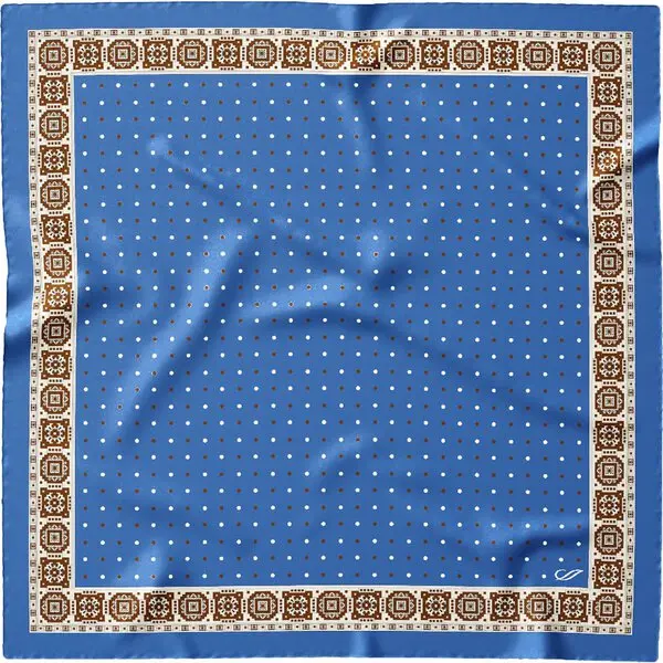 ELIZABETTA Bergamohand Rolled Silk Neckerchief For - Blue