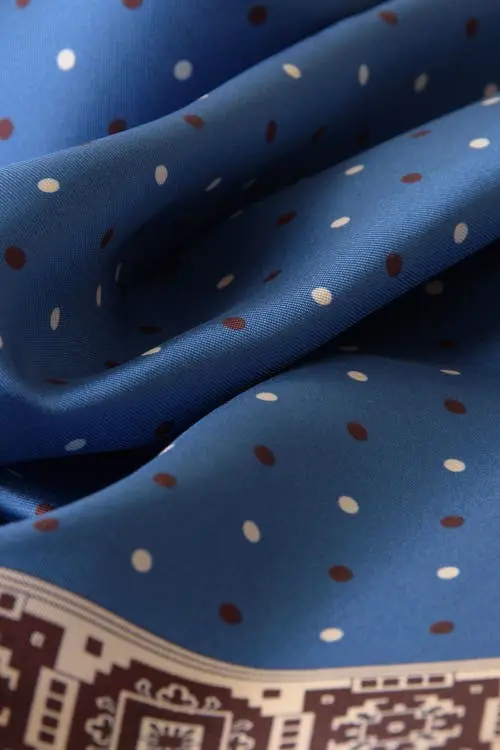 ELIZABETTA Bergamohand Rolled Silk Neckerchief For - Blue