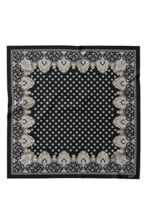ELIZABETTA Filippohand Rolled Silk Neckerchief For - Black