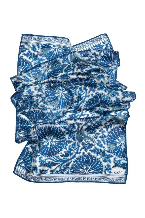 ELIZABETTA Rosalbalong Satin Silk Scarf For