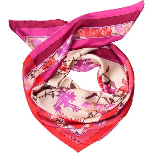 ELIZABETTA Serenahand Rolled Silk Foulard For - Fuchsia