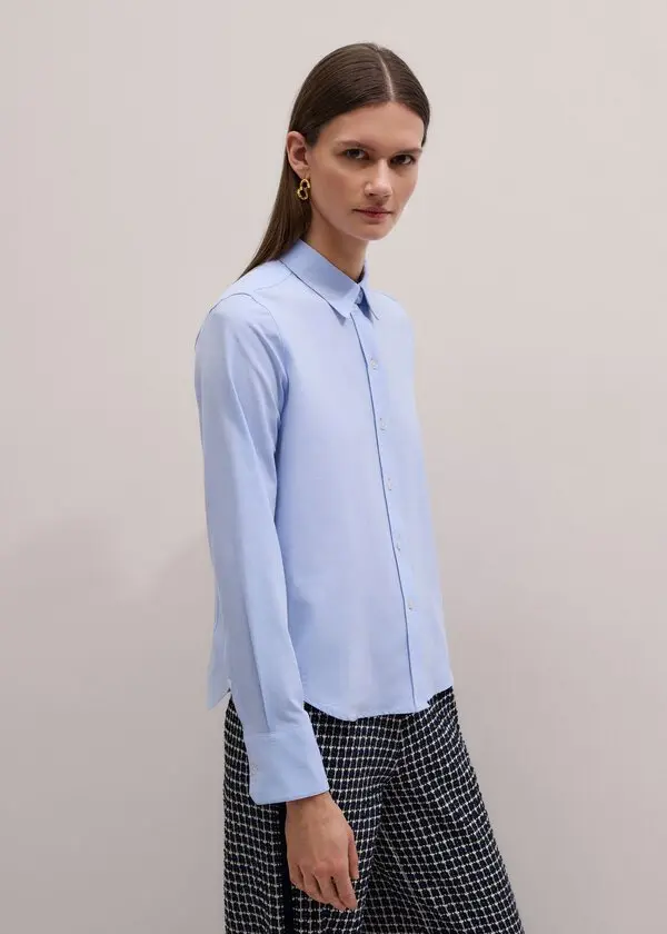 ME+EM Travel Layering Shirt - Chambray Blue