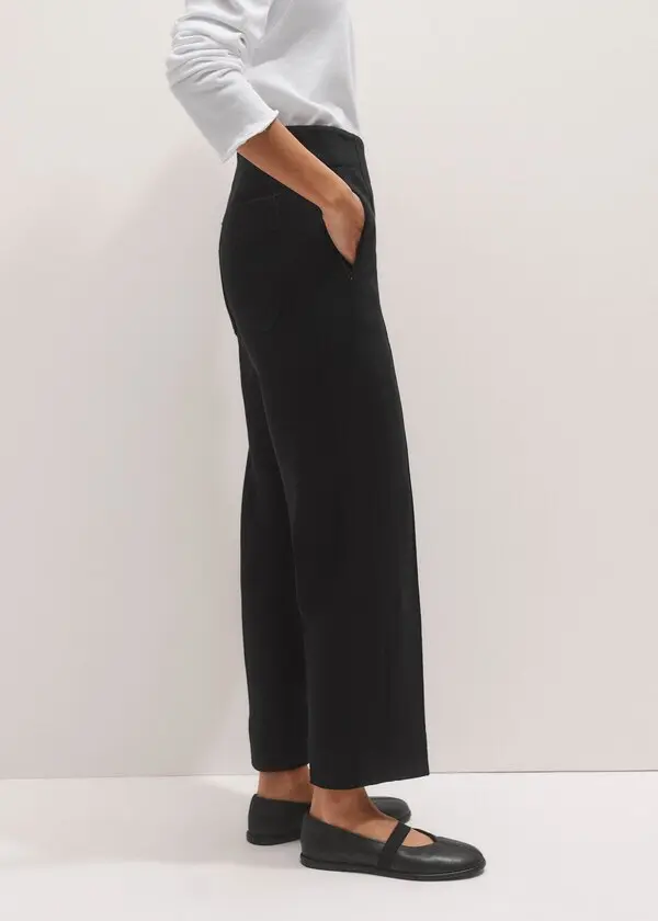 ME+EM Wool-blend Slim Crop Trousers - Black