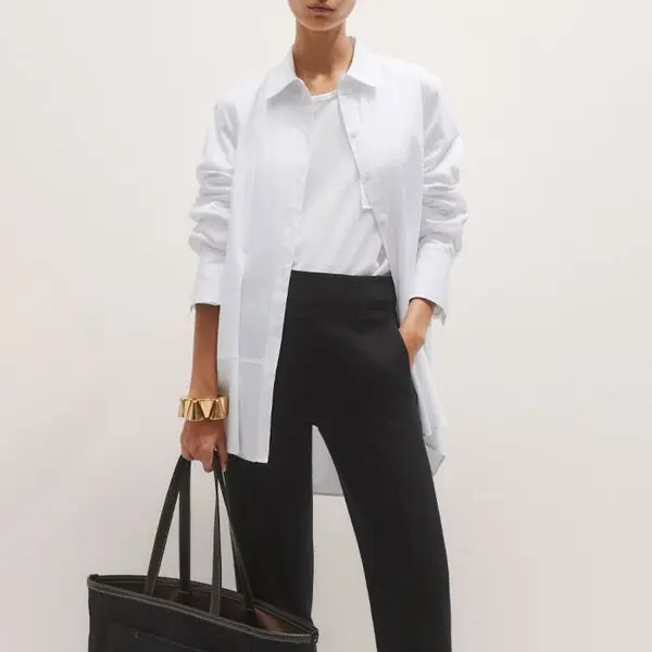 ME+EM Wool-blend Slim Crop Trousers - Black