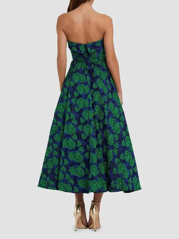 Mac Duggal Brocade Peony Strapless Cocktail Dress