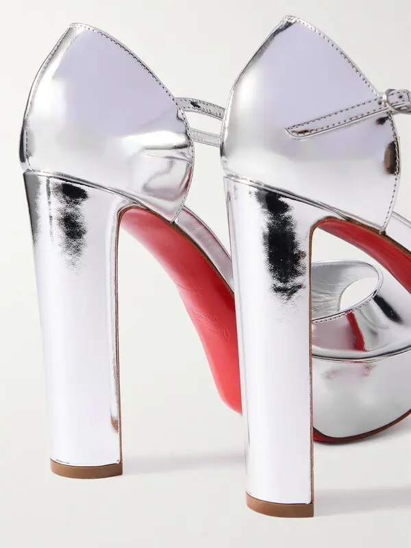 Christian Louboutin Sandaloo Platform Sandals Silver Editorialist