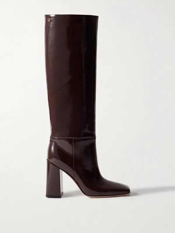GIANVITO ROSSI Vanta 95 Patent-leather Knee Boots
