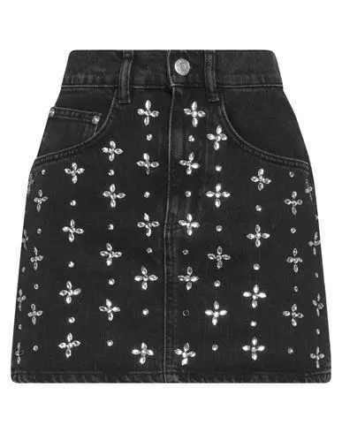 Maje Denim Pencil Skirt With Crystals