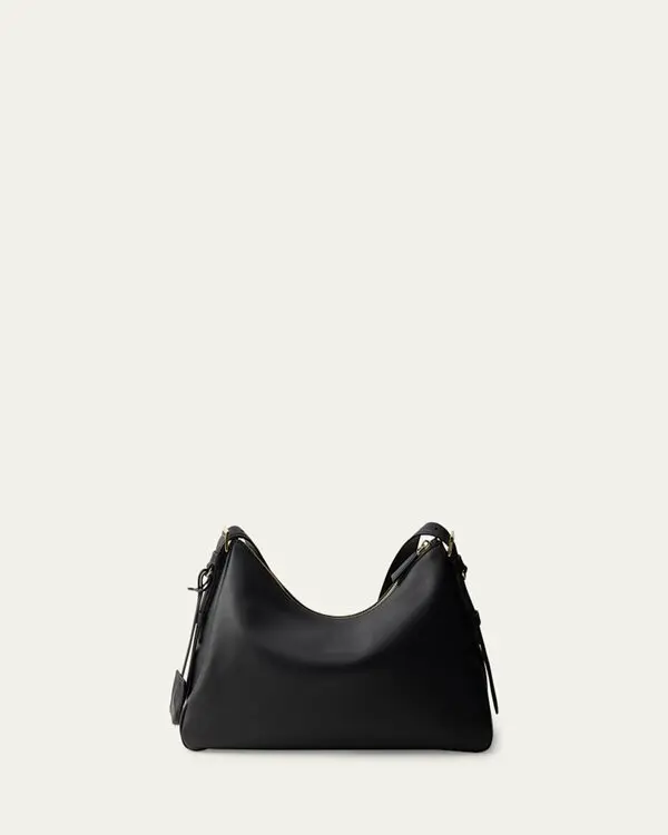 Prada Aimee Grain Leather Shoulder Bag - Bianco