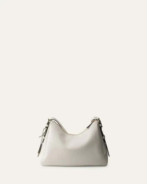 Prada Aimee Grain Leather Shoulder Bag - Nero