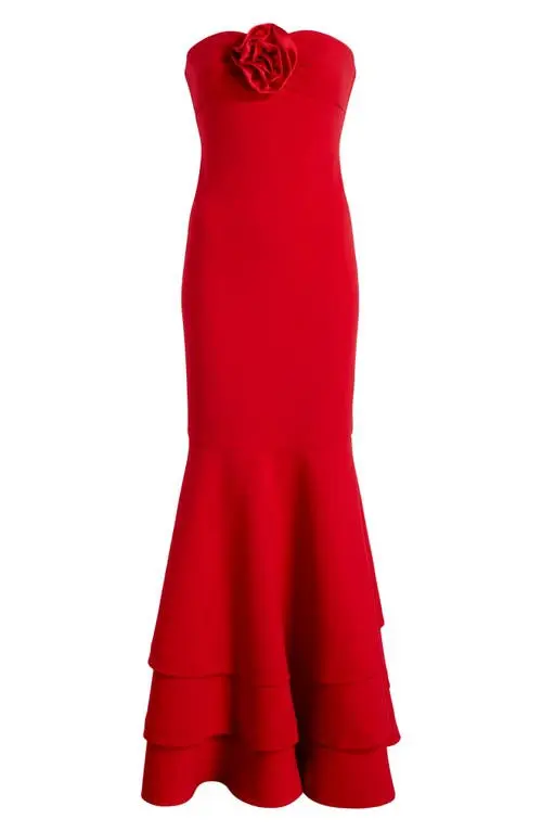 Likely Levi Rosette Strapless Gown