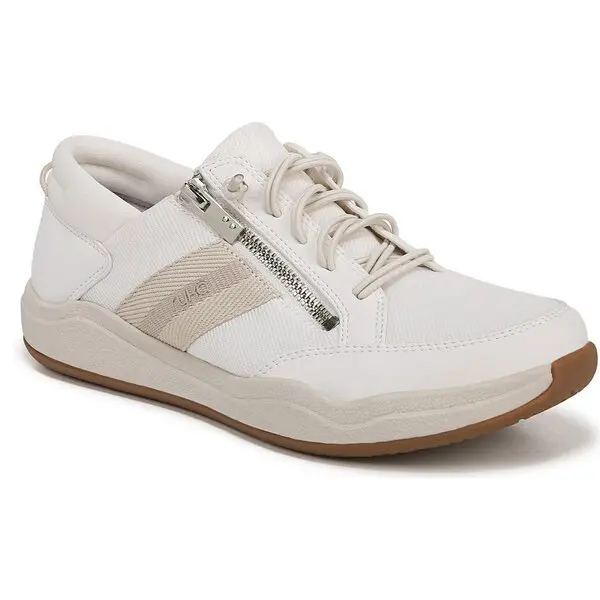 RYKA Carefree Zip Walking Sneakers - White Alyssum
