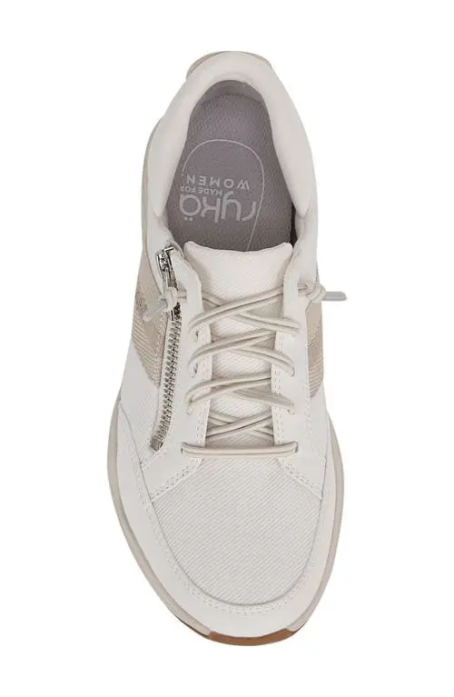 RYKA Carefree Zip Walking Sneakers - White Alyssum