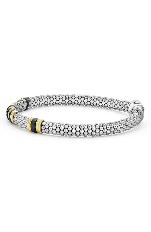 Lagos Caviar Triple Station Bracelet - Black