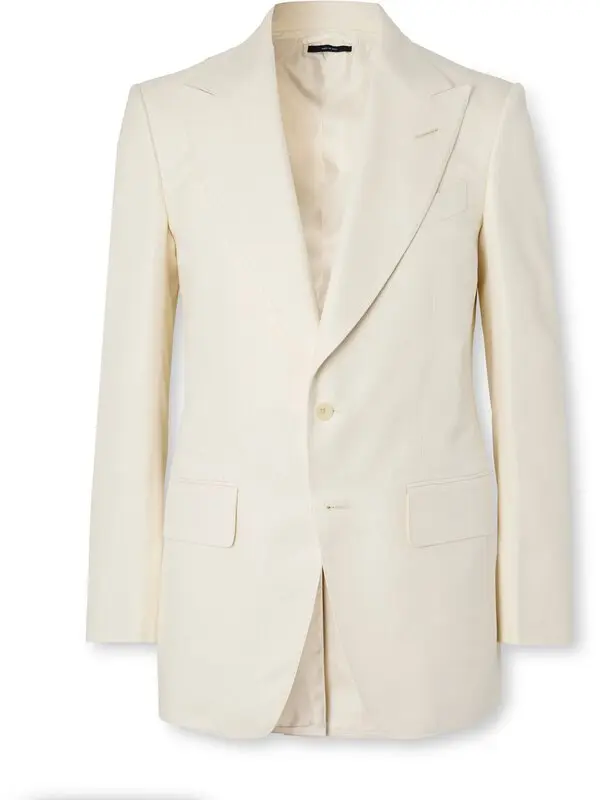 TOM FORD Slim-fit Grain De Poudre Silk Tuxedo Jacket - Neutrals