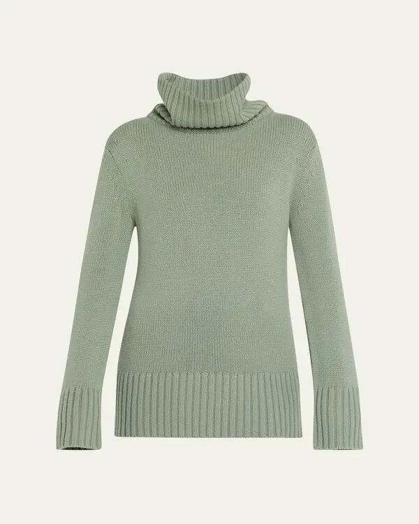 Michael Kors Oversized Turtleneck Cashmere Sweater - Mdgrn