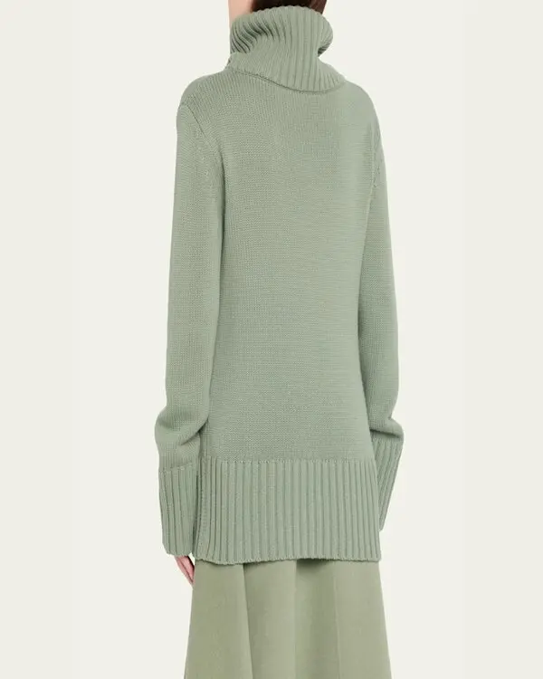 Michael Kors Oversized Turtleneck Cashmere Sweater - Mdgrn