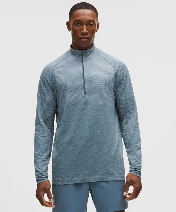 Lululemon Metal Vent Tech Half Zip - Polo Pastel/steel Blue